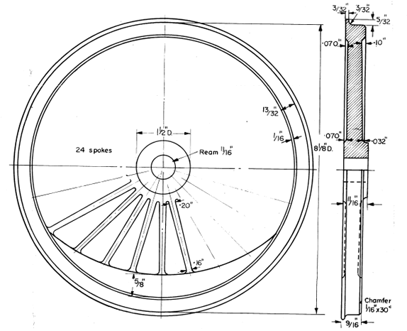 8 1/4" tread dia - 24 spoke Model Engineering Supplies