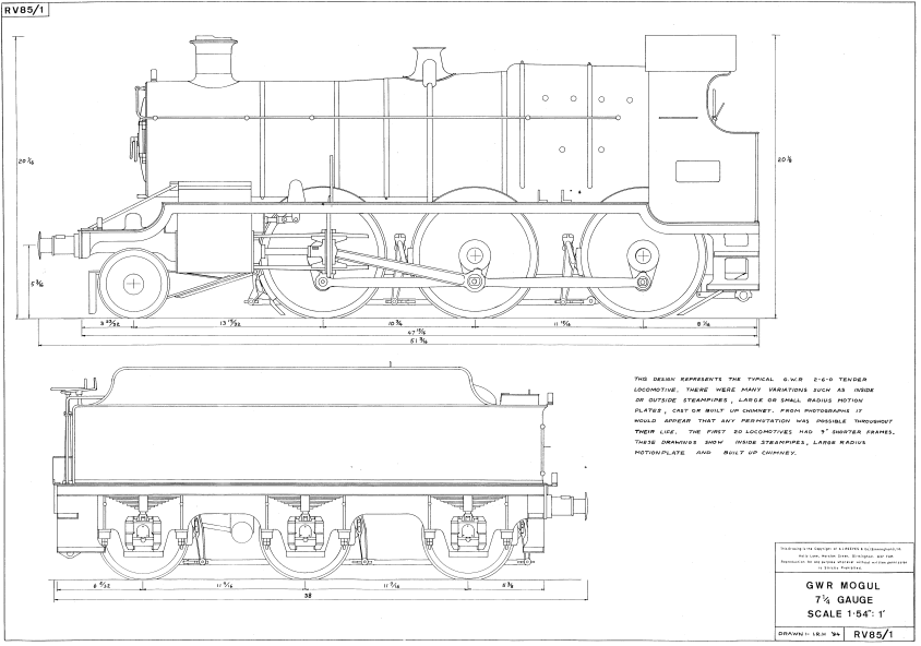 MOGUL 43XX DRAWINGS 32 SHEETS Model Engineering Supplies