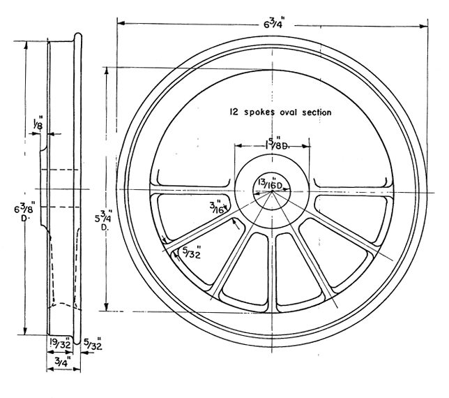 6 7/16" Tread Dia - 12 Spokes Model Engineering Supplies