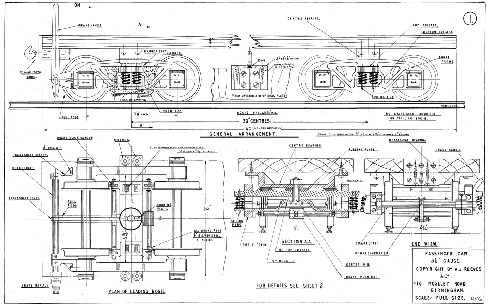 3 1/2" PASSENGER CAR DRW RV6. BOGIE 2 SHEETS - ajreeves.com