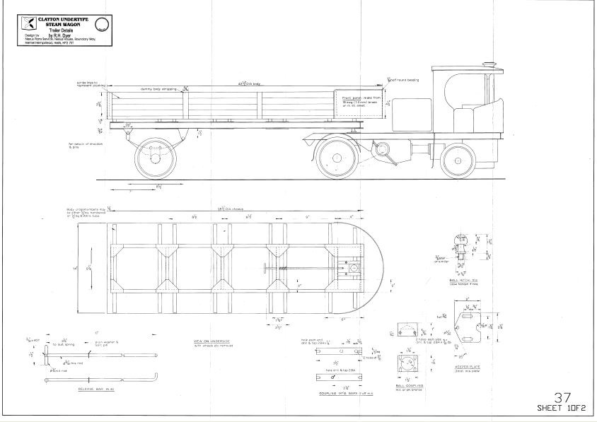 CLAYTON TRAILER DRAWINGS M37 2 Model Engineering Supplies