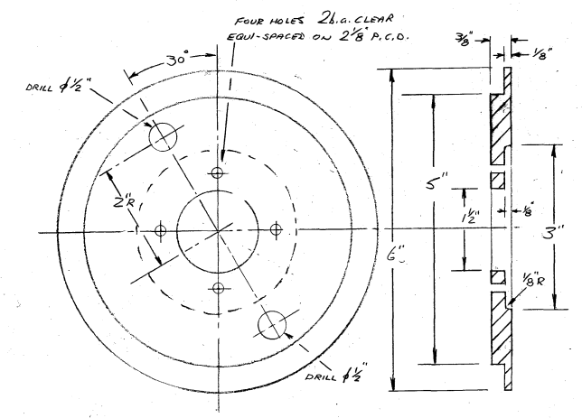 FODEN 4" WINCH PLATE BACKPLATE Model Engineering Supplies