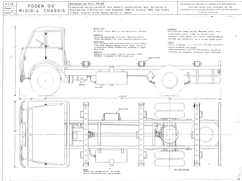 FODEN 4" TR DRAWINGS RV78 28 Model Engineering Supplies