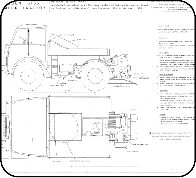 FODEN 4" STG5 DRAWING SET RV77 (35 SHEETS) Model Engineering Supplies