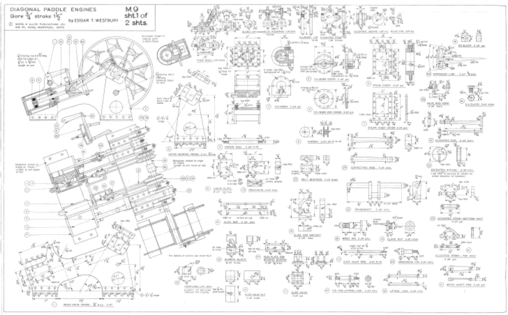 DIAGONAL PADDLE DRAWINGS M9 2 Model Engineering Supplies