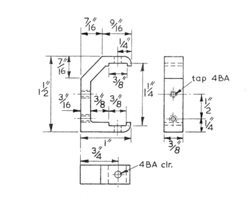 DIAG PADDLE SLIDE BAR BRACKET EACH Model Engineering Supplies