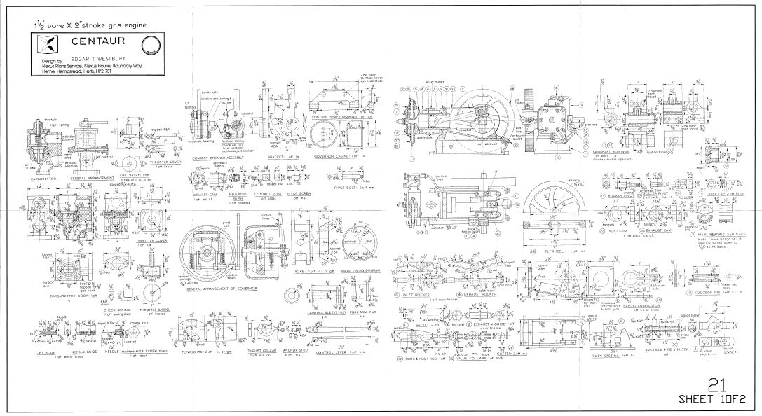 CENTAUR DRAWINGS M21 2 Model Engineering Supplies