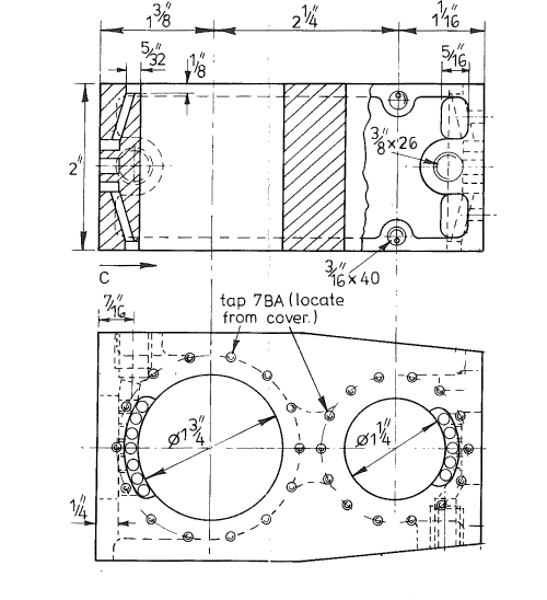 T.E COMBINED IP & LP CYLINDER BLOCK Model Engineering Supplies