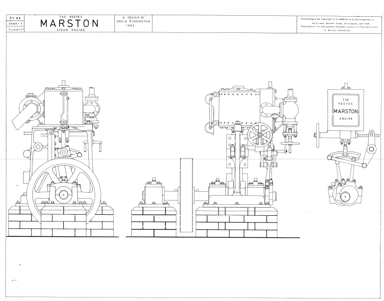 MARSTON DRAWINGS RV83 7 SHEETS Model Engineering Supplies